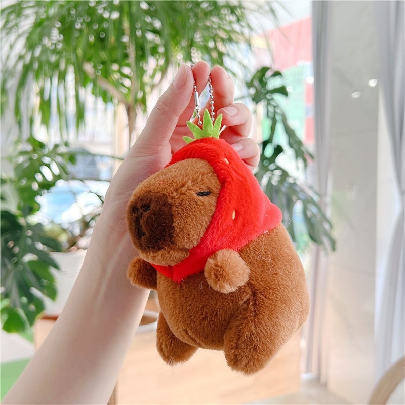 Móc khóa capybara bằng bông, gấu nhồi bông treo balo cặp túi xách dễ ...