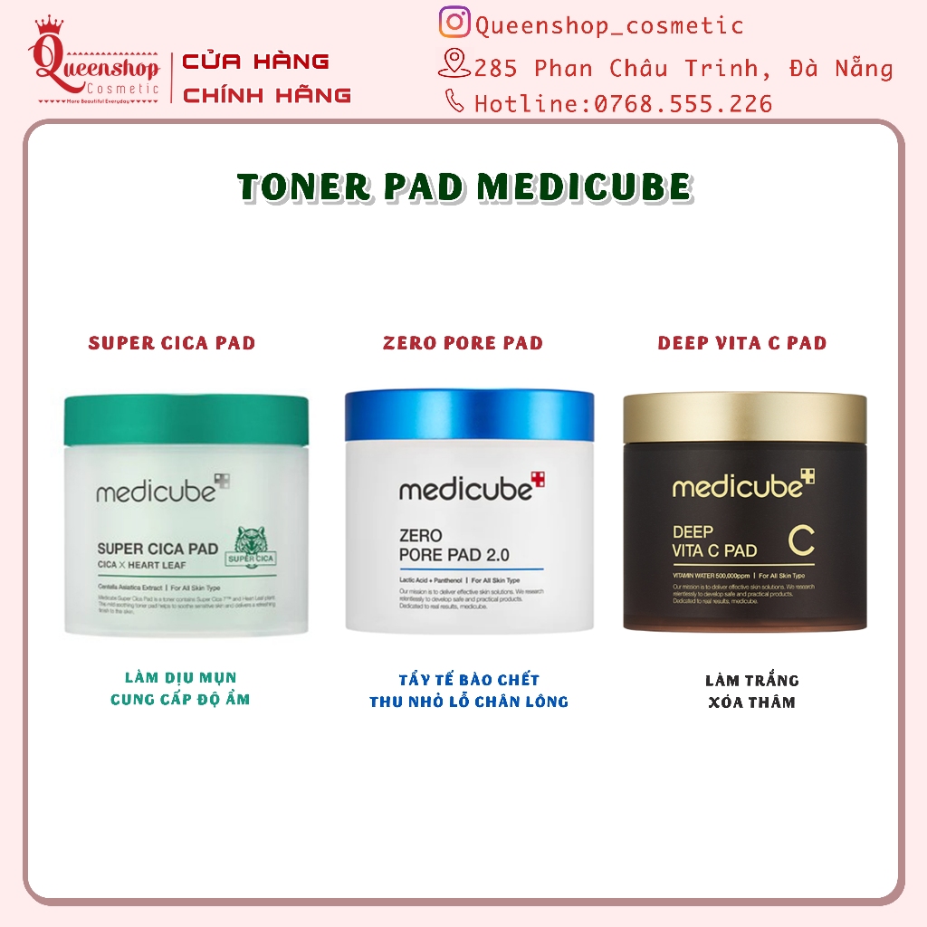 Toner Pad Medicube Zero Pore Pad 2.0/ Deep Vita C Pad/ Super Cica Pad ...