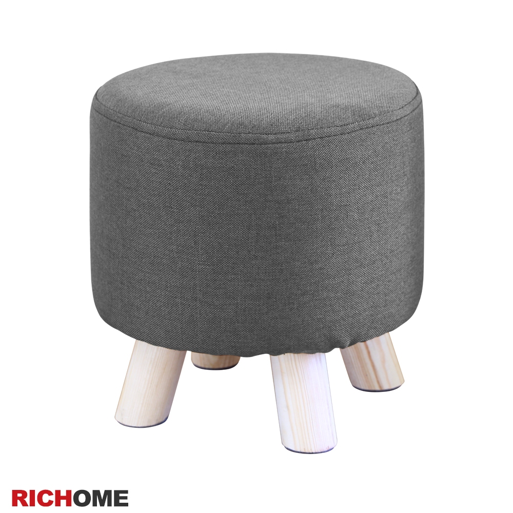 Ghế đẩu tròn RICHOME CH1194 ghế đẩu chân gỗ cute, nhỏ gọn, vải bọc có thể tháo giặt tiện lợi ...