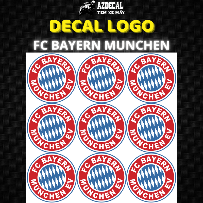 Combo 9 sticker logo decal CLB FC BAYERN MUNCHEN Chống nước - Chịu nắng ...