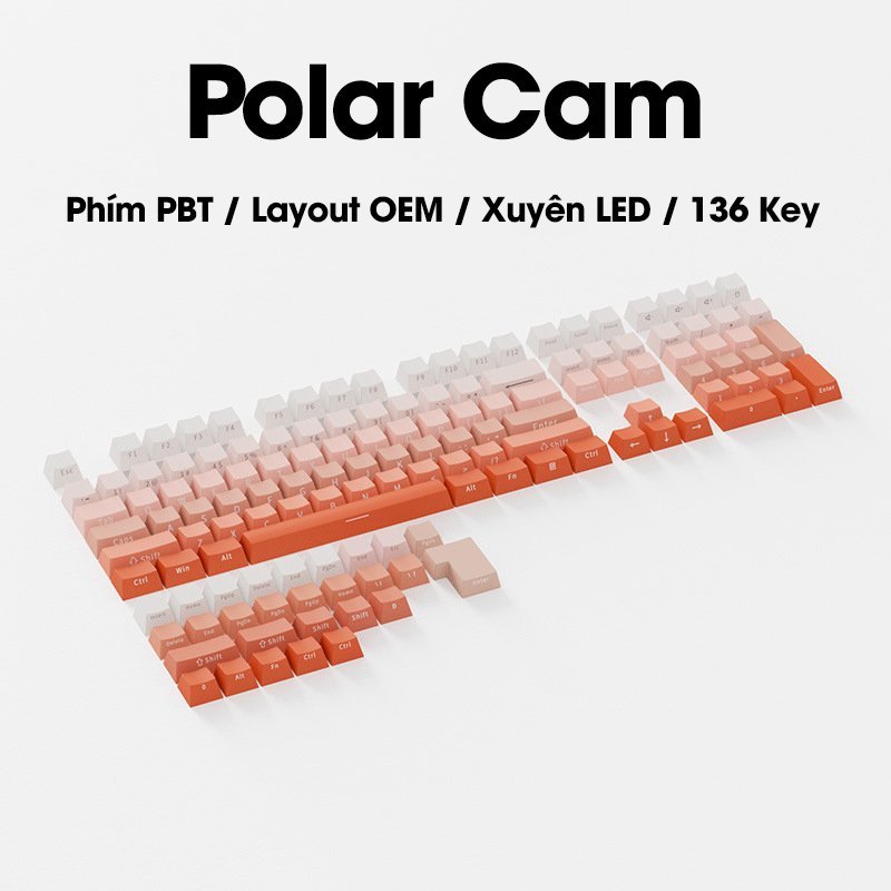 Keycap xuyên led POLARIS, NINJA, GRADIENT mặt trên, side print profile ...