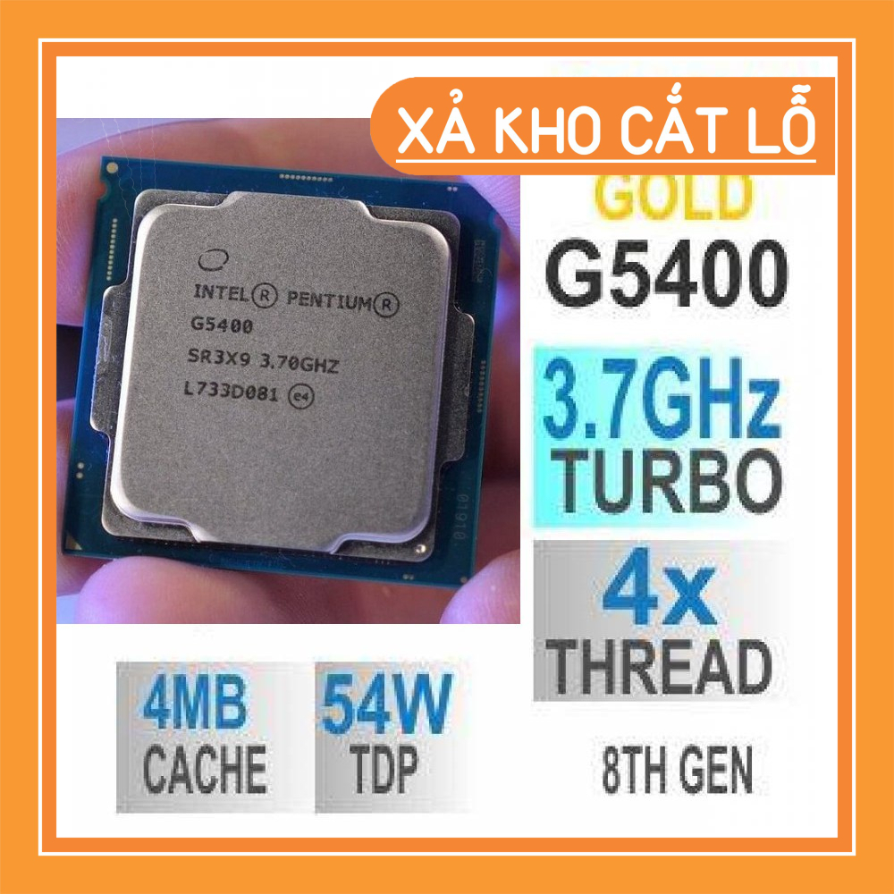CPU Intel Pentium G5400 (3.70GHz, 4M, 2 Cores 4 Threads) Tray New chưa gồm Fan | Shopee Việt Nam