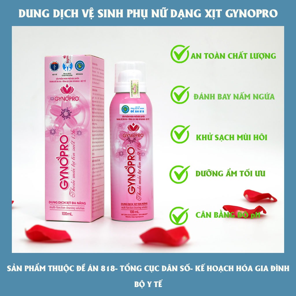Dung Dịch Vệ Sinh Gynopro hỗ trợ dưỡng ẩm làm sạch nấm ngứa cân bằng pH ...