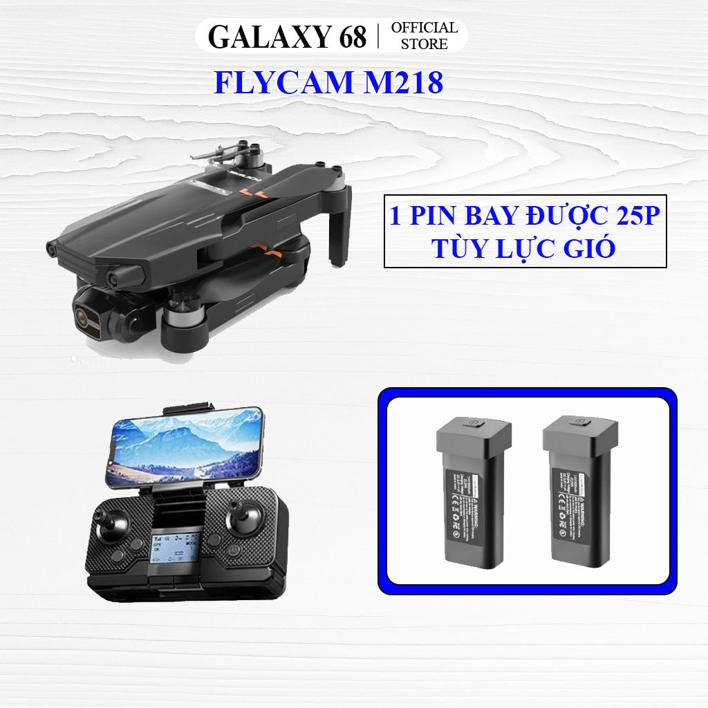 Flycam mini M218 định vị GPS cao cấp Camera 4K HD Drone có Gimbal chống rung 3 trục Pin 7.4v ...