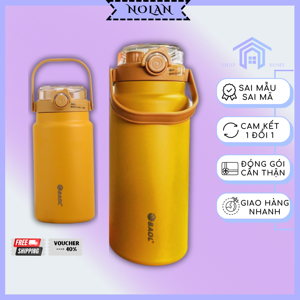 Phích giữ nhiệt, bình giữ nhiệt baol chất liệu inox 1050-1300 ml giữ ...