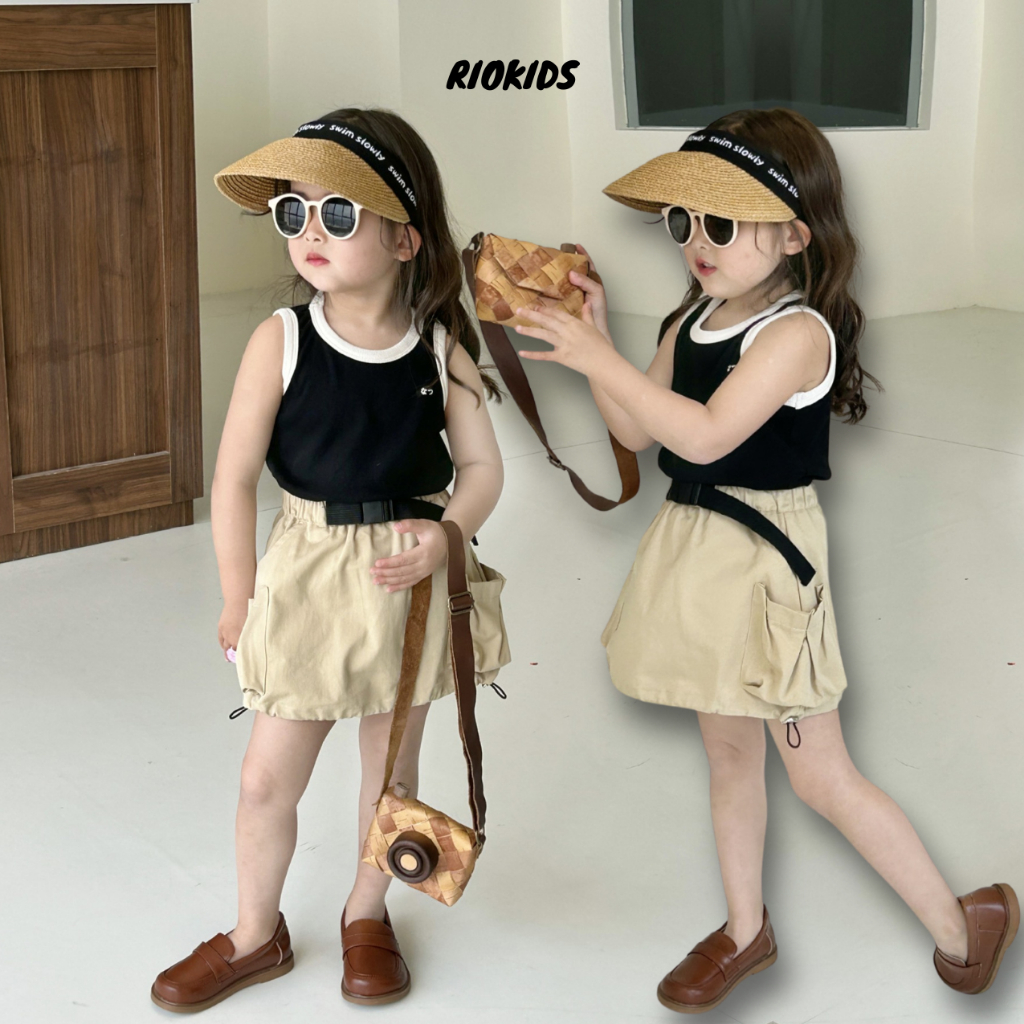 [10-38kg] Set áo thun cotton chân váy SOFIA, quần áo cho bé gái điệu đà ...