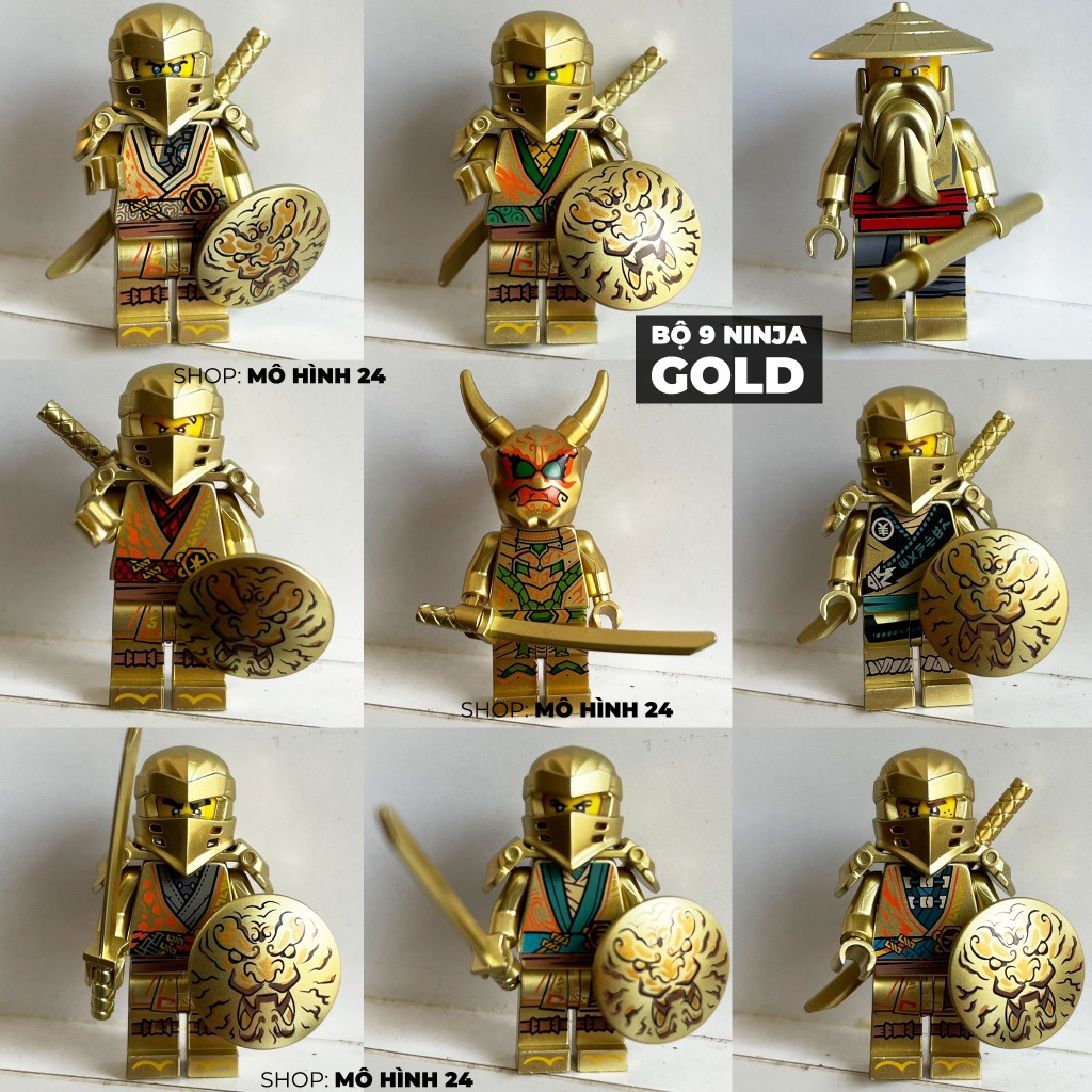 [ẢNH SHOP TỰ CHỤP] Bộ 9 Ninja GOLD đồ chơi lắp ráp xếp hình ninja go ...