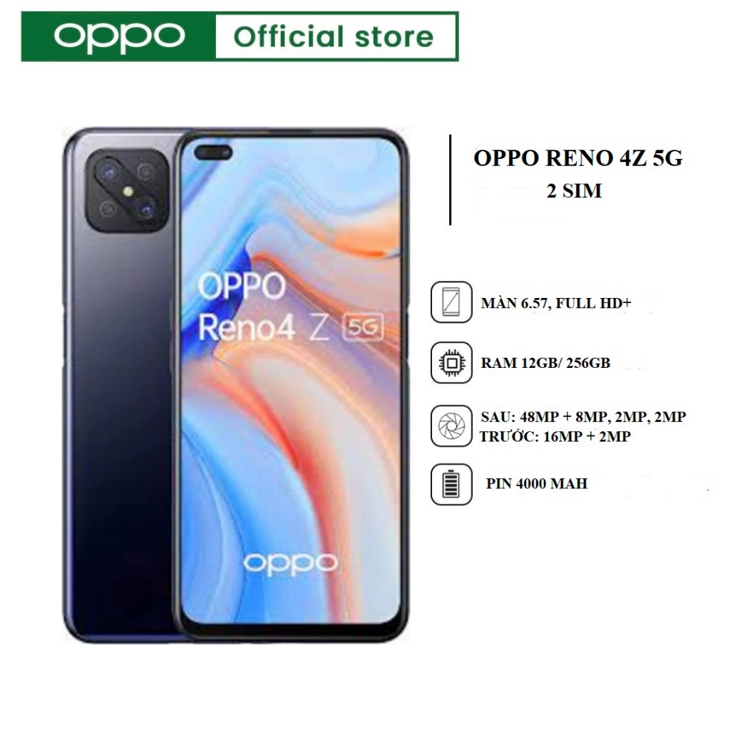 [ Giảm thêm 300k phí sàn ] điện thoại Oppo Reno 4Z 5G Ram 12GB/ 256GB 2 sim màn 120Hz, chơi liên ...