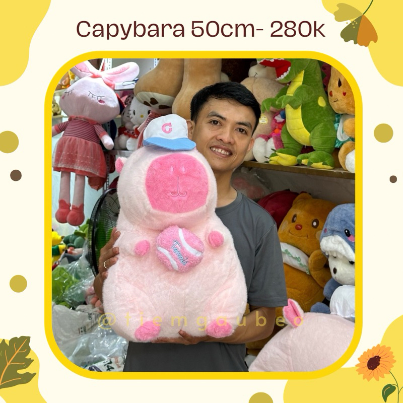Gấu bông capybara, capybara màu hồng, capybara đeo túi, capybara nước ...