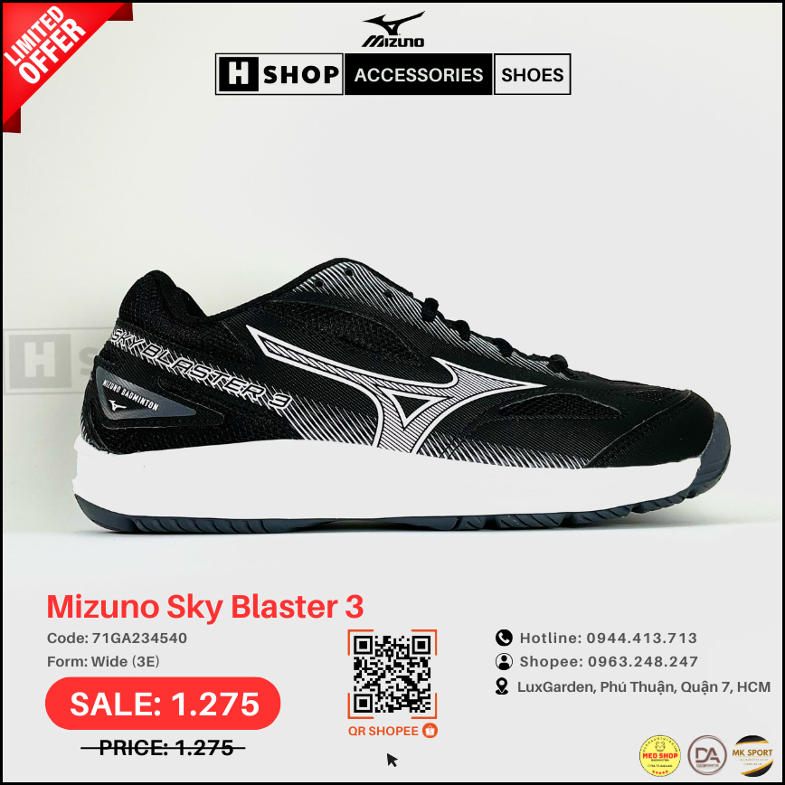 Giày cầu lông Mizuno Sky Blaster 3 (71GA234540) | Shopee Việt Nam