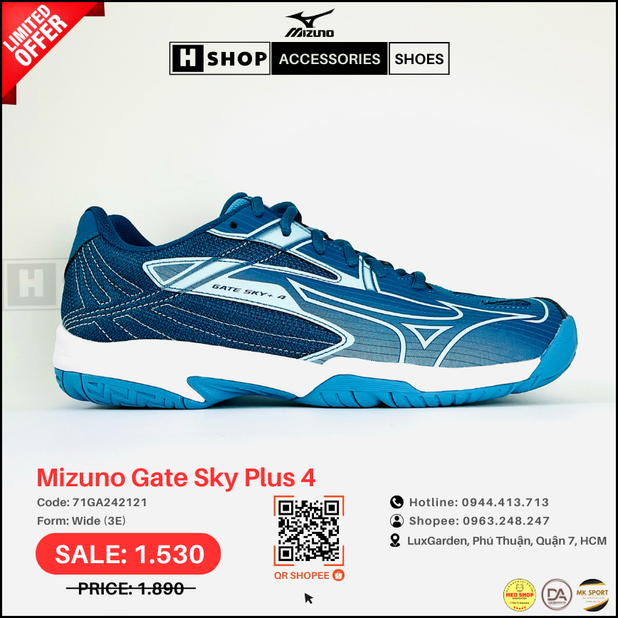 Giày cầu lông Mizuno Gate Sky Plus 4 (71GA242121) | Shopee Việt Nam