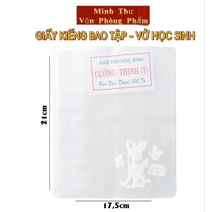 Xấp 10 Tờ bao vở / bọc vở / bìa kiếng bao tập Cường Thịnh Loại Có Nai ...