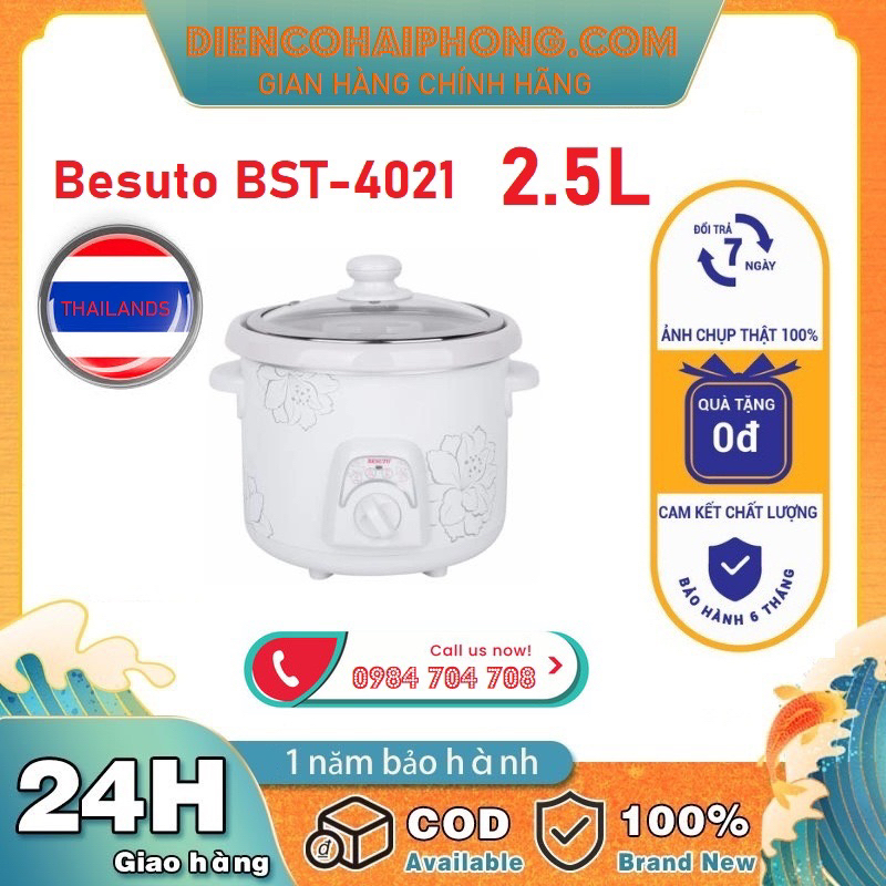 Nồi kho cá nấu cháo chậm Besuto 2.5L | Shopee Việt Nam
