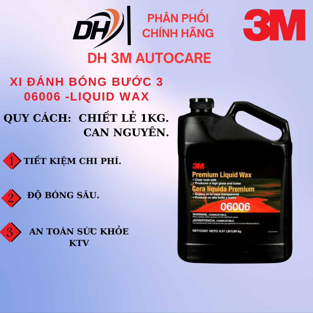 PASTE SỮA ĐÁNH BÓNG BƯỚC 3- 06006- 3M06006 PREMIUM LIQUID WAX-DH 3M ...