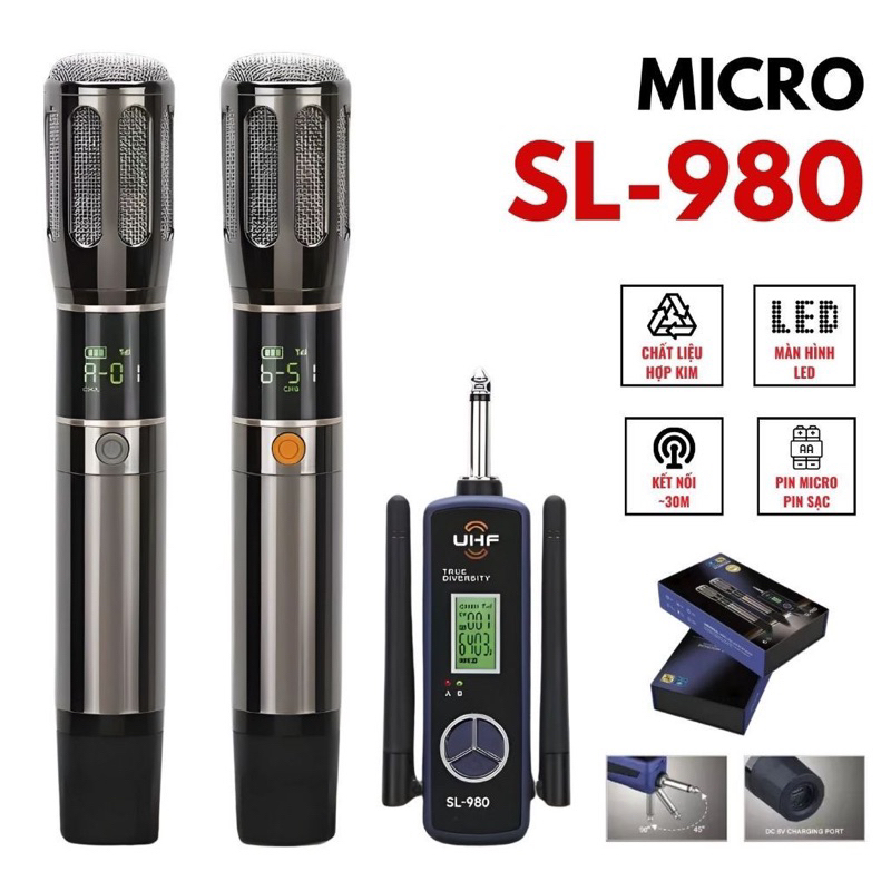 Micro đa năng cao cấp Winmi SL980 tay mic dùng pin sạc, âm thanh chắc ...