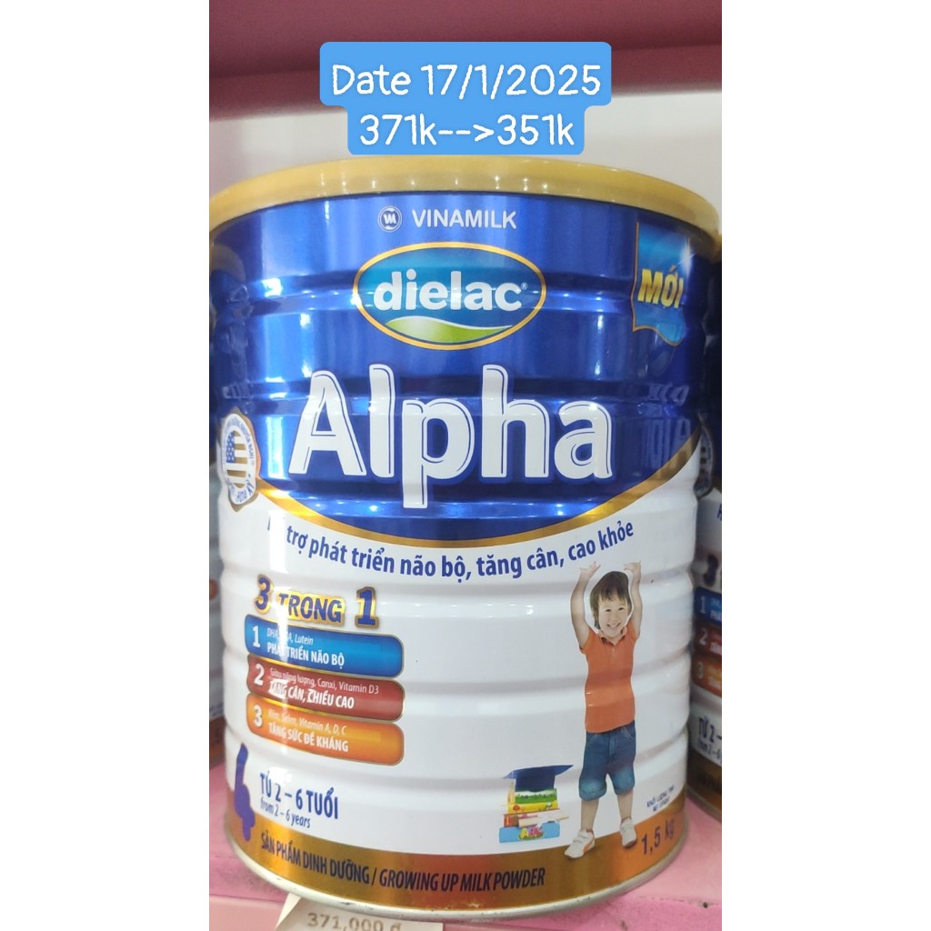 (SALE DATE 17/1/2025)SỮA BỘT VINAMILK DIELAC ALPHA SỐ 4 1.4KG | Shopee Việt Nam