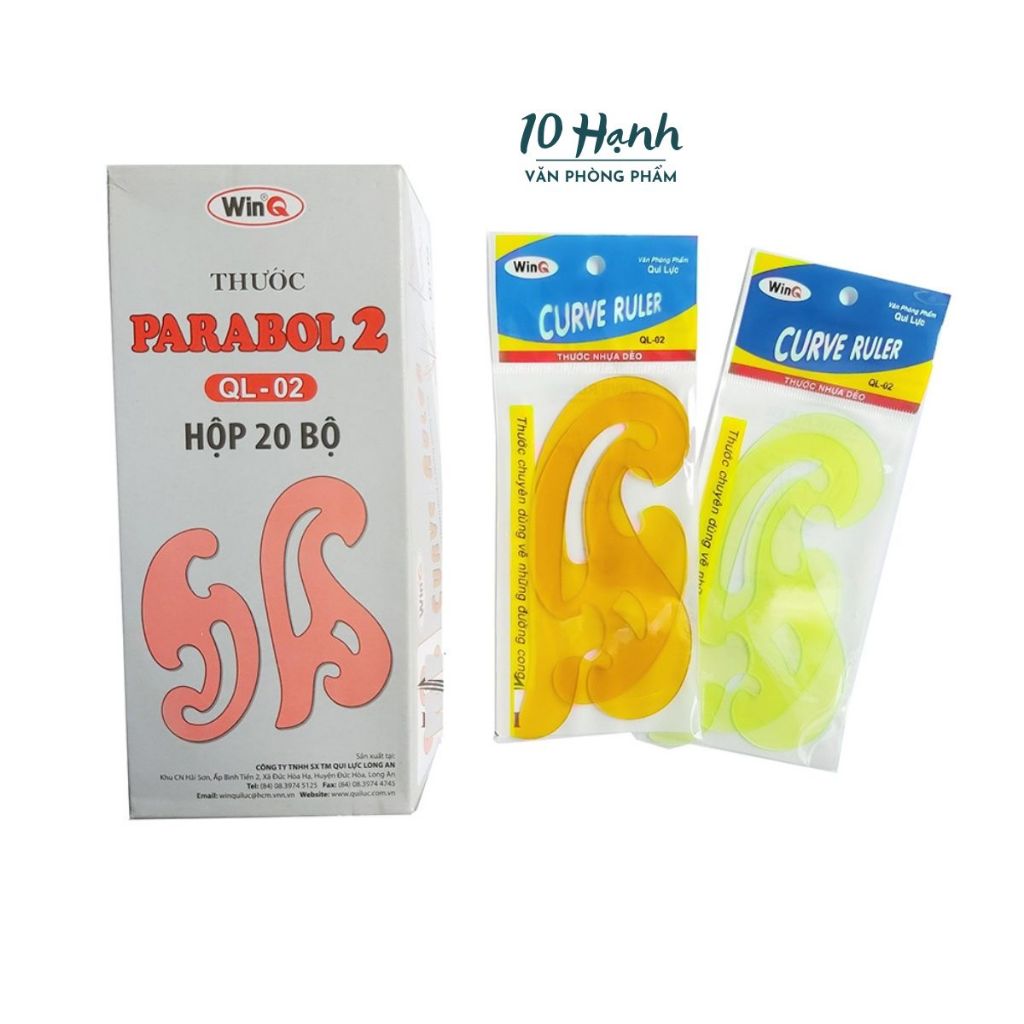 [QL02] Bộ 2 Cây Thước Kẻ Dẻo Parabol Vẽ Đường Cong WinQ / Win-Q Qui Lực ...