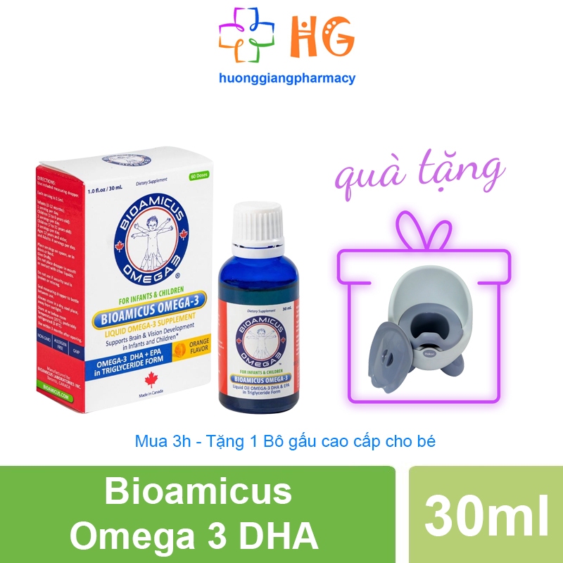 Bioamicus Omega 3 Tinh khiết Không tanh DHA cho trẻ sơ sinh Bổ sung dha ...