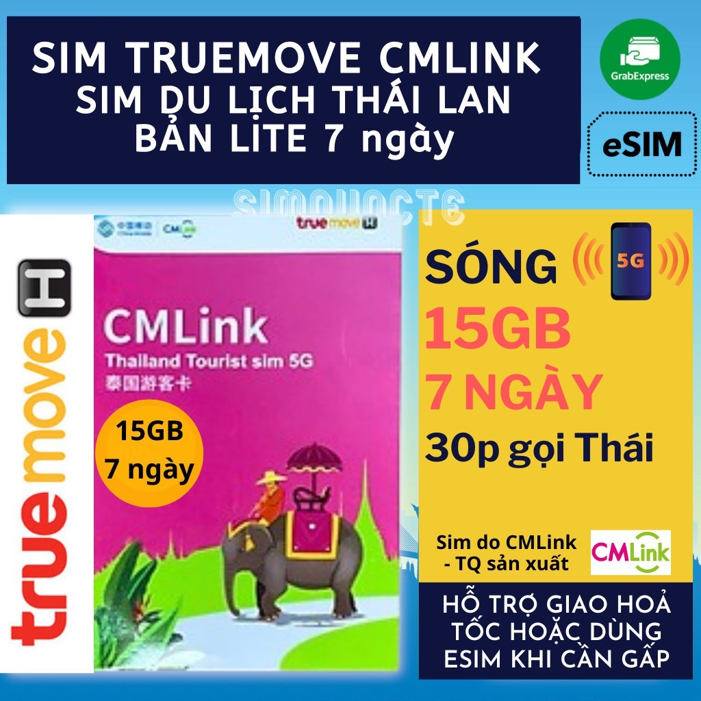 【Sim du lịch Thái Lan】【Nhà mạng Dtac Truemove AIS】【Internet tốc độ cao ...