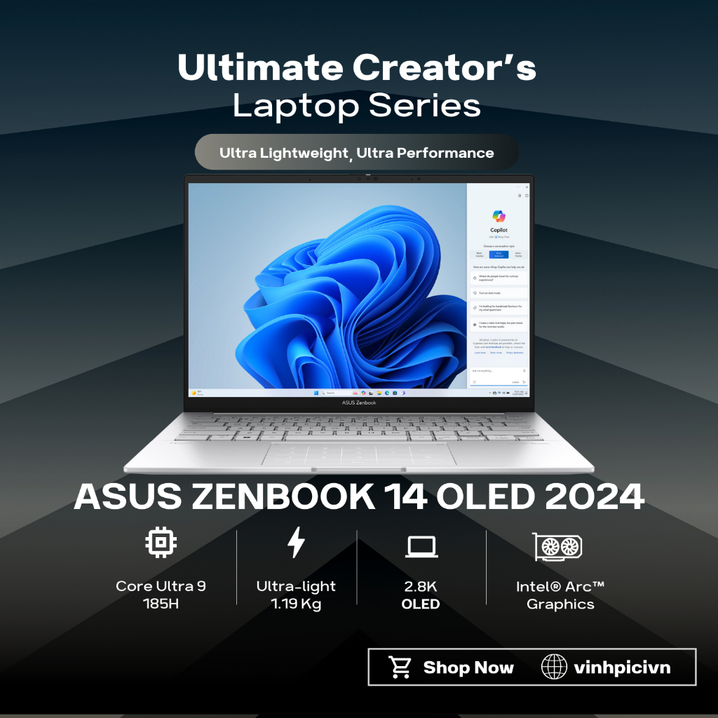 Laptop Asus Zenbook 14 OLED UX3405MA (Ultra 9-185H/ Intel Arc/ Ram 32GB ...