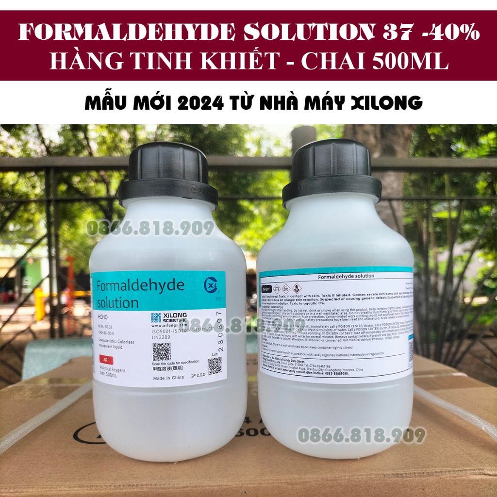 Formaldehyde - Formaline Tinh Khiết 37-40% Chai 500ml Khử Khuẩn Và Diệt ...