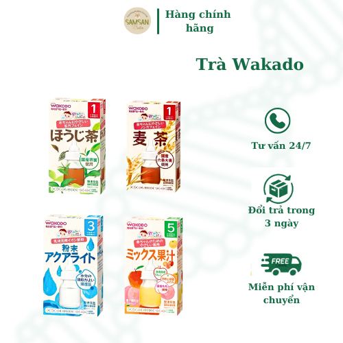 Trà lúa mạch, trà hoa quả, trà xanh và trà điện giải Wakado Nhật bản ...
