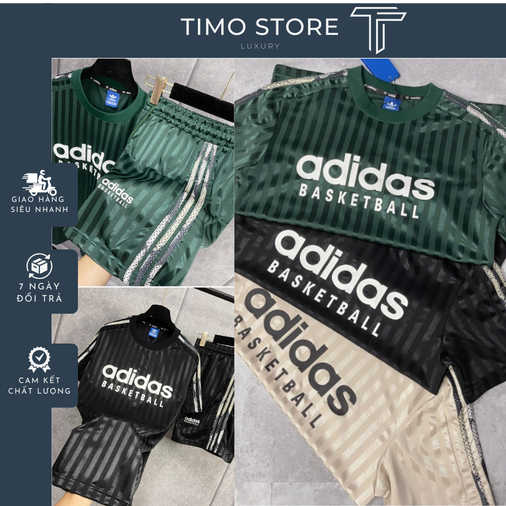 Bộ quần áo adia họa tiết đơn giản dập vân chìm siêu nét-Bộ bộ cộc nam nữ Hàng Scap 1-1 Hottrend ...