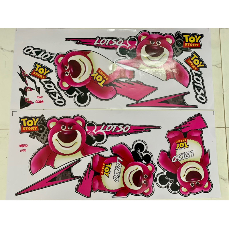 Bộ tem gấu Dâu Hồng dán xe Vario Lotso hàng nhập Thái Lan thiết kế chất ...