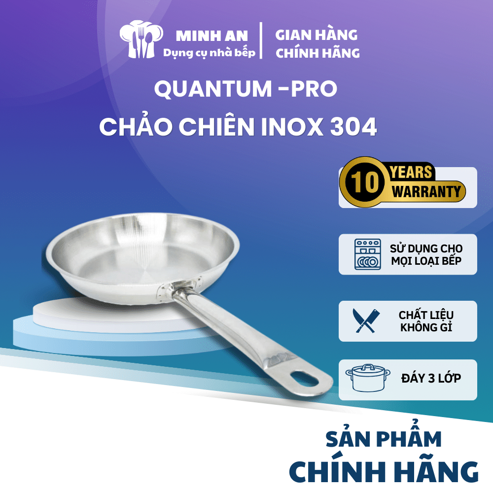 Chảo Chiên Inox 304 Quantum-Pro - Dùng cho mọi loại bếp - Hàng chính ...
