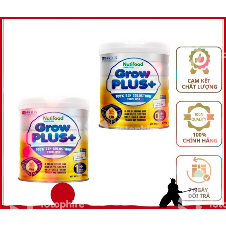 Sữa bột Nuti Growplus vàng 0+,1+,/2+ 800g (mẫu mới NUTIFOOD) | Shopee ...