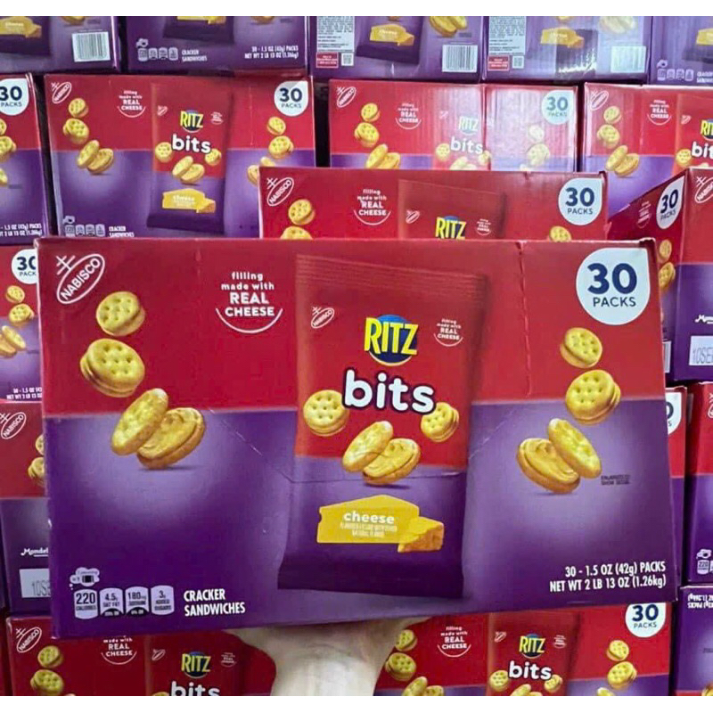[ Hàng Mỹ 🇺🇸 Date 09/2025 ] Bánh Quy Ritz Bits Phô Mai Thùng 30 gói 1,26kg | Shopee Việt Nam