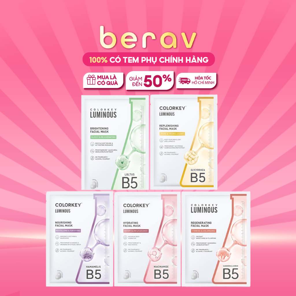 [COLORKEY] Hộp 10 Mặt Nạ Giấy Cấp Ẩm Colorkey Luminous Vitamin B5 ...