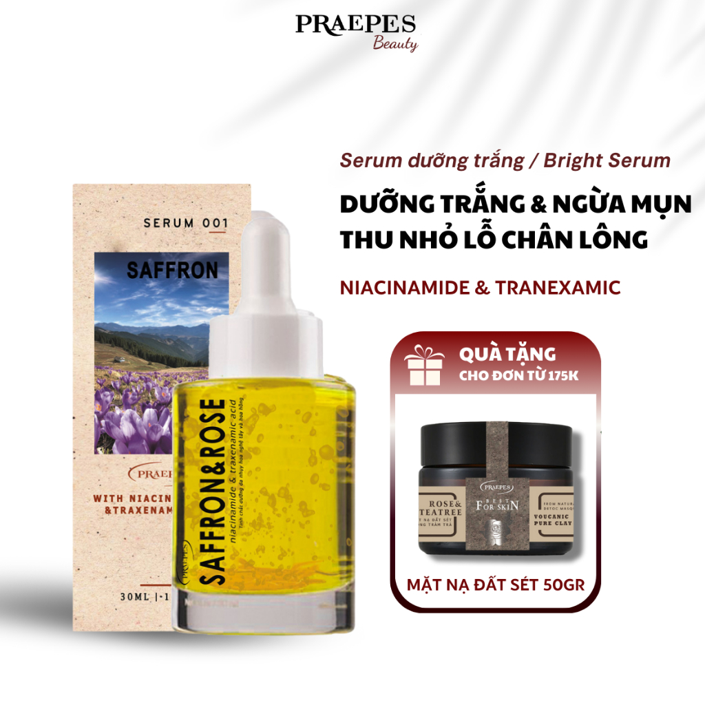 Tinh chất giảm mụn thâm sáng da Praepes chiết xuất nhụy hoa nghệ tây ...