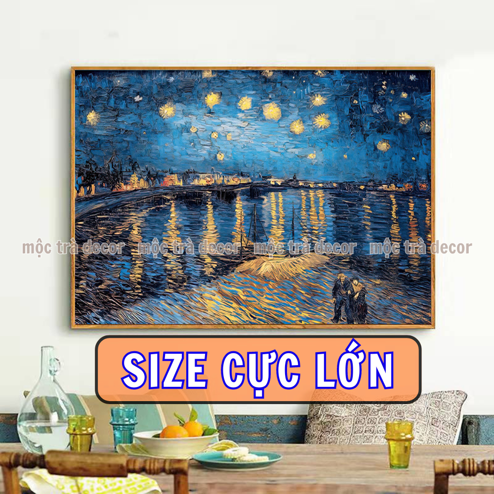 Tranh Van Gogh in vải canvas nhập khẩu khổ cực lớn đã gồm khung cao cấp ...