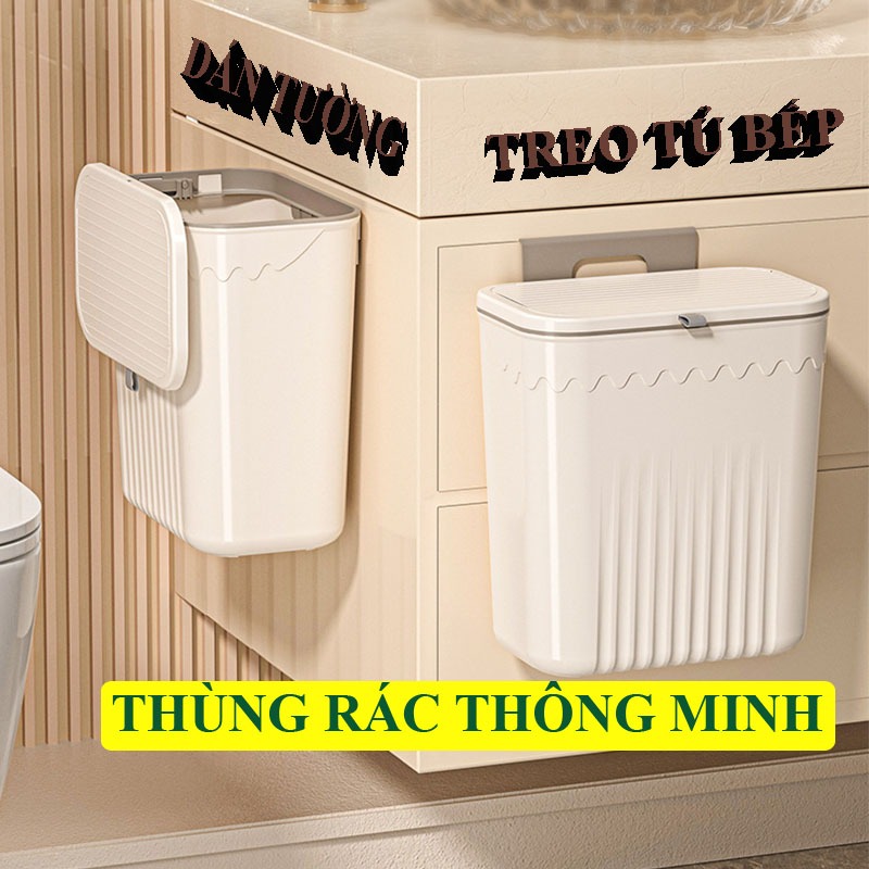 Thùng Rác Treo -Thùng Rác Nắp Lật-Thùng rác thông minh Gắn Tường Tủ Bếp ...