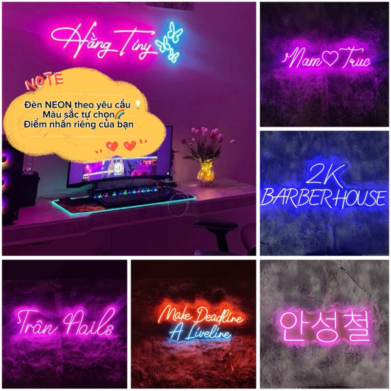 Đèn led neon chữ theo yêu cầu-Neon thiết kế theo tên,đèn trang trí cửa ...