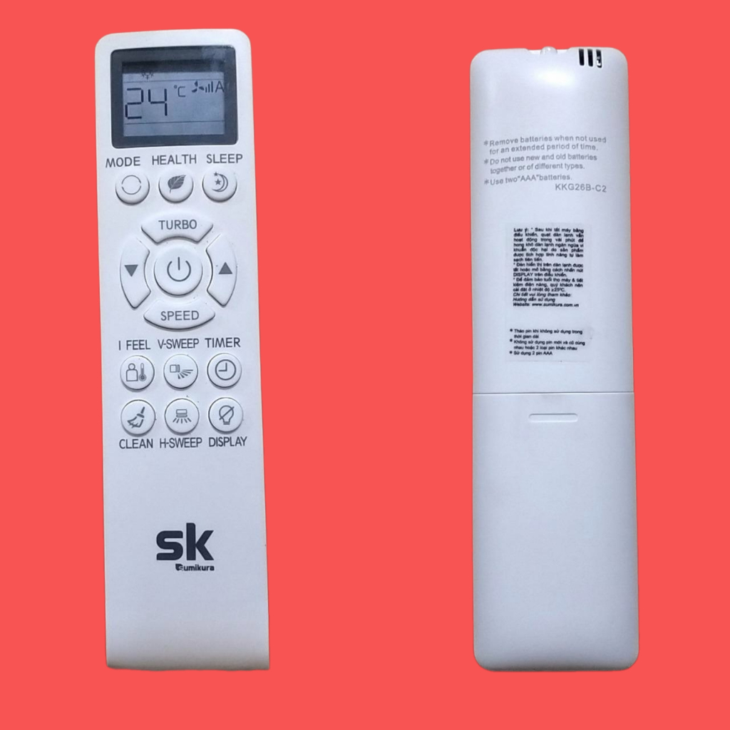 Remote điều khiển điều hòa Sumikura nút DISPLAY mẫu mới dùng cho nhiều ...
