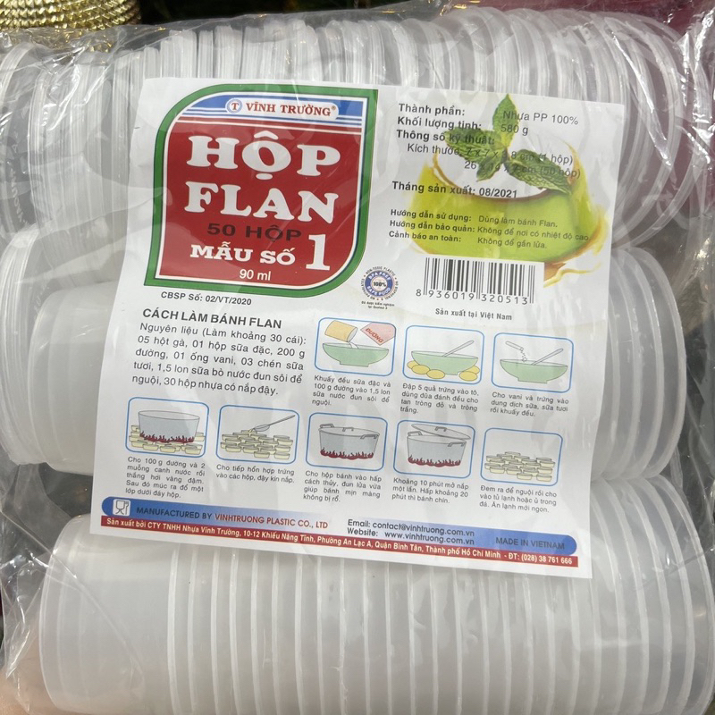 50 Hũ Bánh Flan Vĩnh Trường Số 1 90ml ( size L ) Đựng Slime, Làm Bánh ...