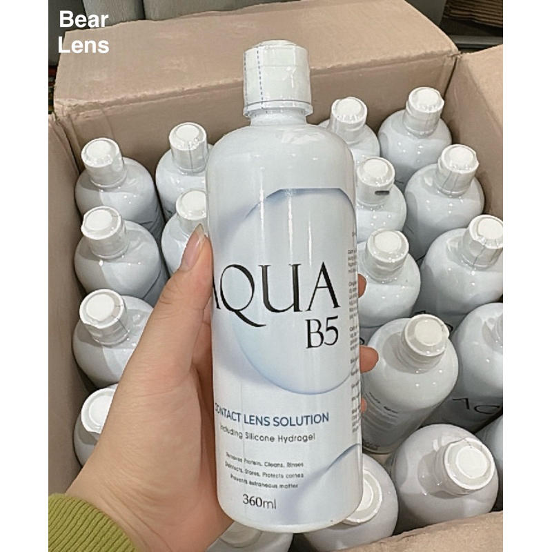 BEAR LENS Nước Ngâm Lens Chai Lớn Aqua B5 Dung Tích 360Ml Tiện Lợi Tiết Kiệm Dành Cho Lens Kính ...