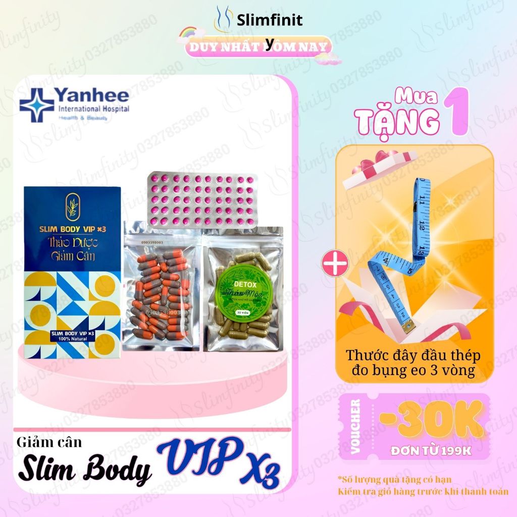 Giảm Cân Slim Body Vip X3 Yanhee Siêu Mạnh An Toàn Hiệu Quả Dành Cho Cơ ...
