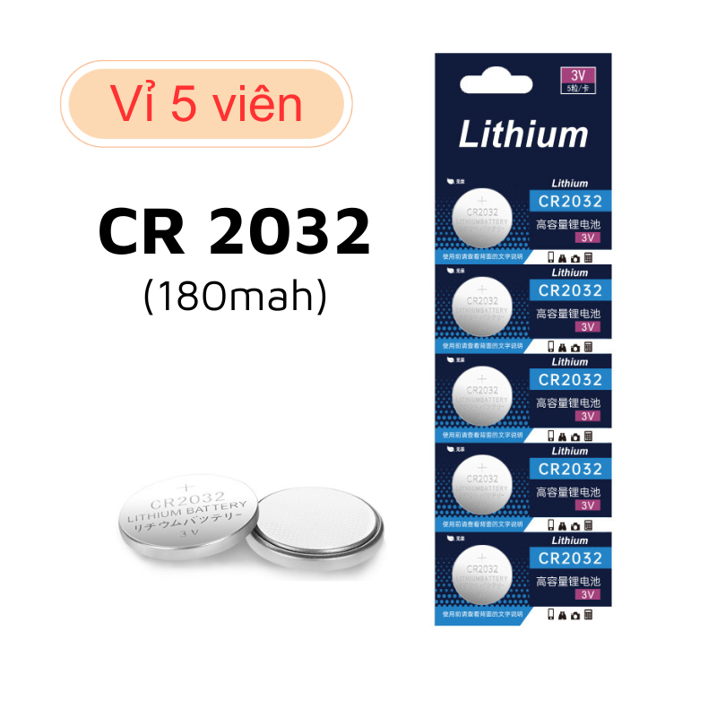 Vỉ 5 viên pin CR2032, pin CMOS Lithium 3V CR2032 (180mah) | Shopee Việt Nam