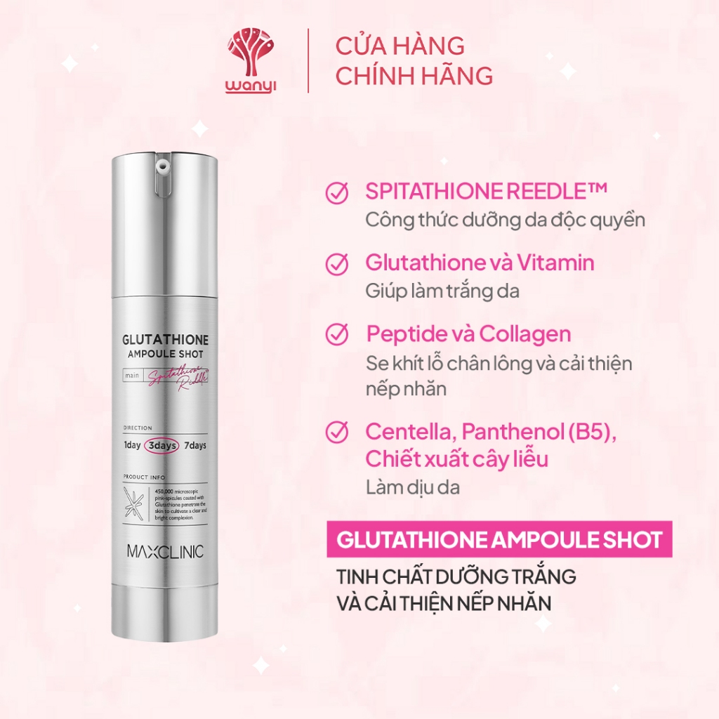 Tinh Chất Dưỡng Trắng Và Cải Thiện Nếp Nhăn Maxclinic Glutathione Ampoule Shot 50ml | Shopee ...