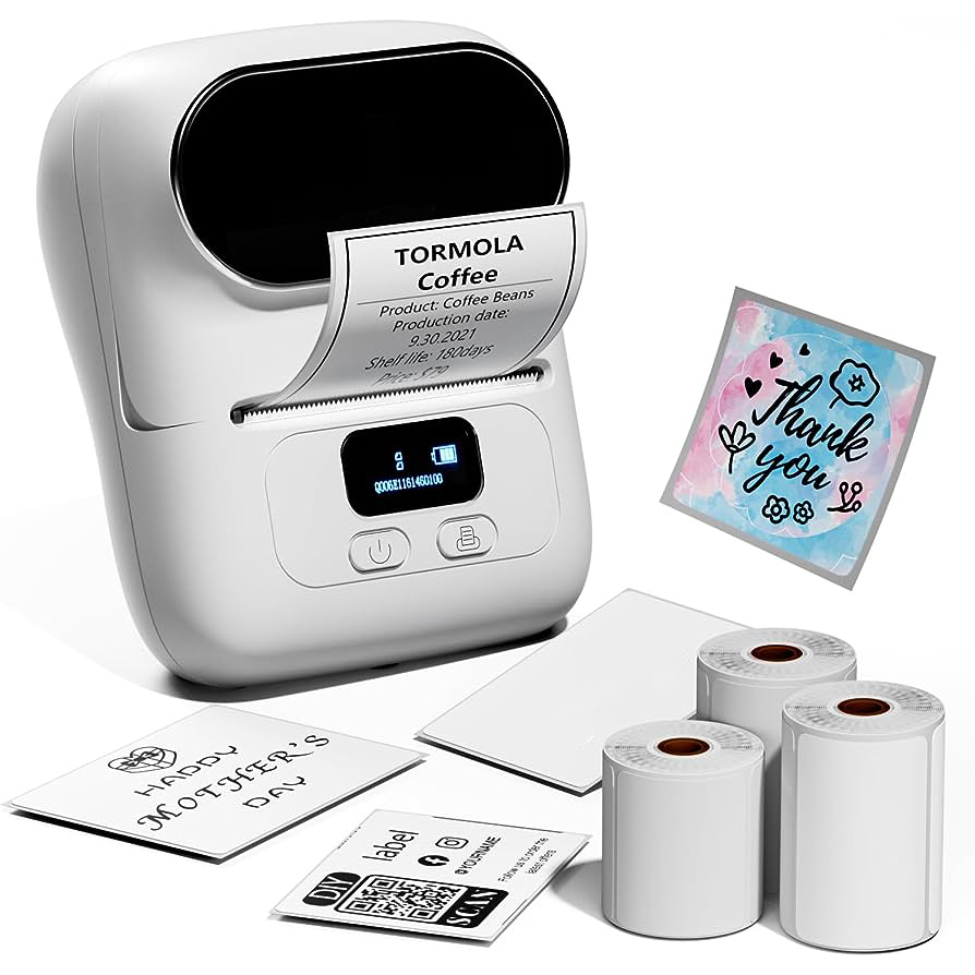 Nhãn Nhiệt Nền Trắng Chữ Nhật Cho Máy In Nhãn AIMO/Phomemo M110/M200 Yihero YP-1, YP10S, DP23 ...