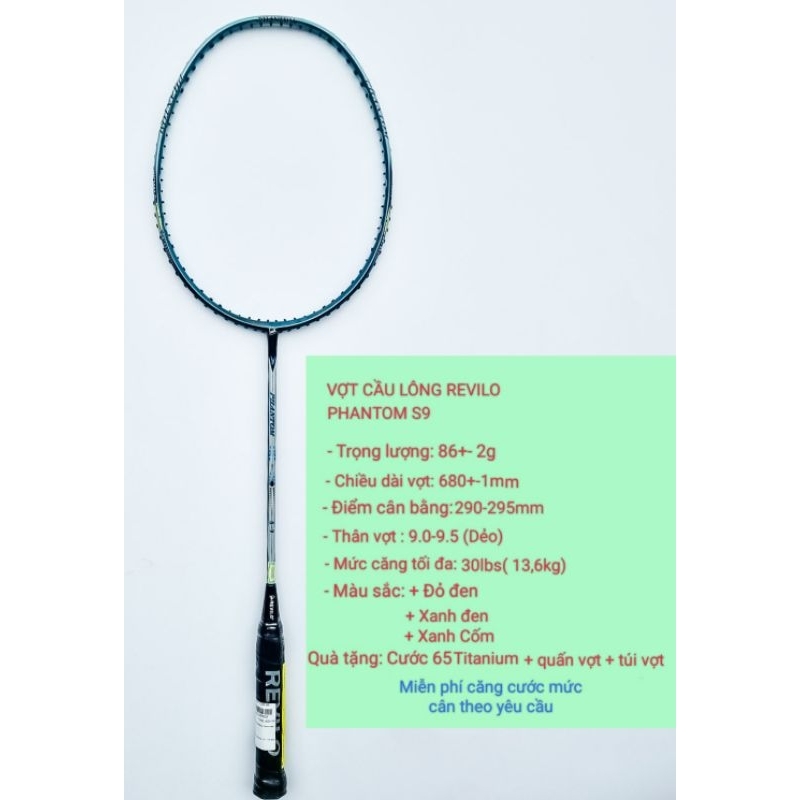 Vợt Revilo Phantom S9 Vợt Công thủ toàn diện ( Tặng cước Yonex ...