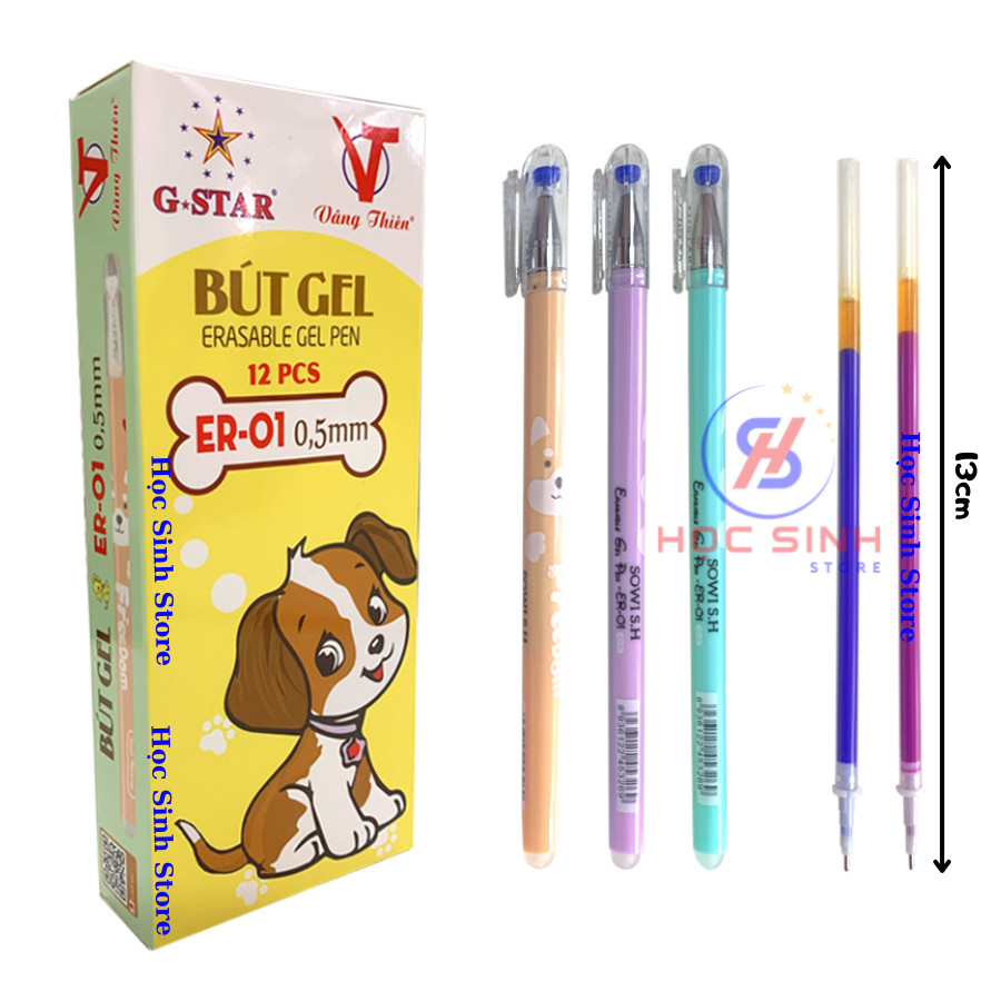 Hộp 12 Cây Bút Xóa Được Cao Cấp ER01 G-Star (Mực Xanh, Tím, Đen) - Học Sinh Store | Shopee Việt Nam