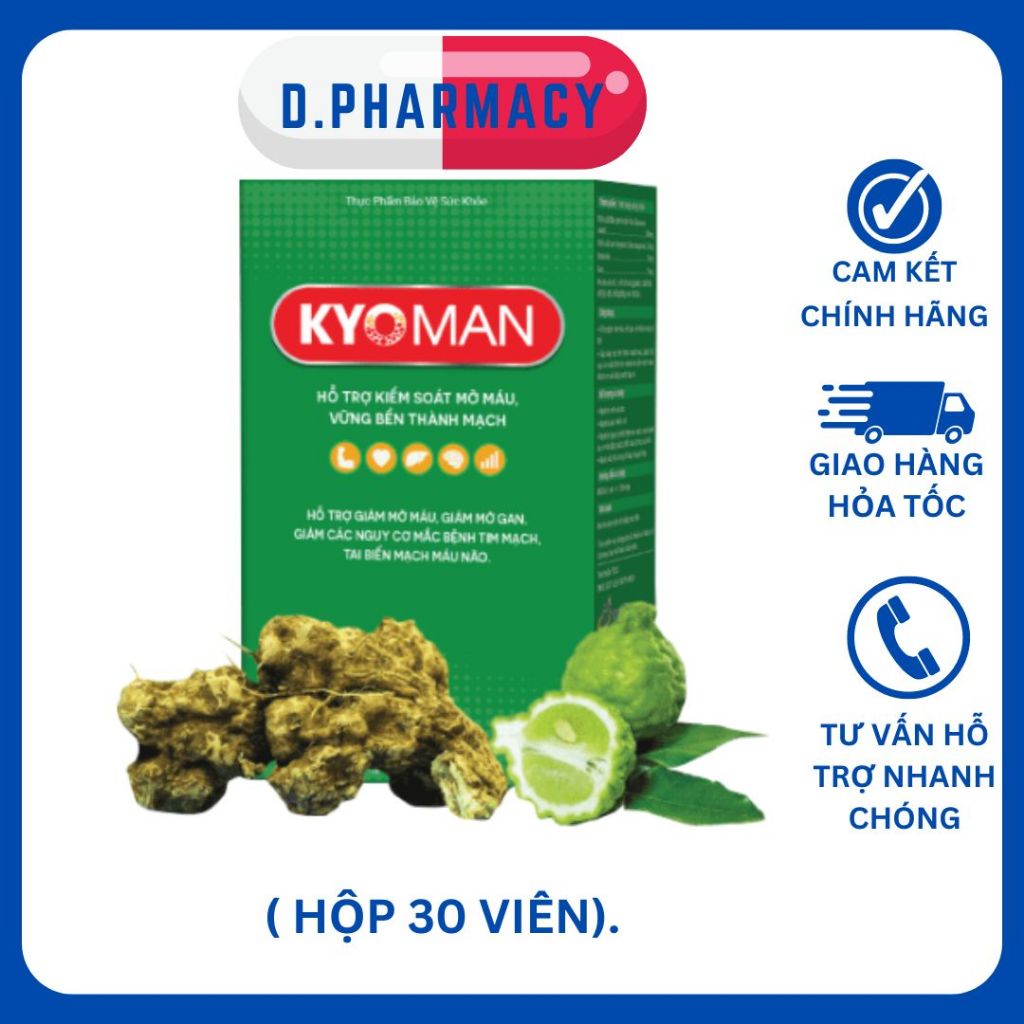 KYOMAN – Hỗ Trợ Giảm Mỡ Máu, Mỡ Gan, Mỡ Thừa Trong Cơ Thể (Hộp 30 viên ...