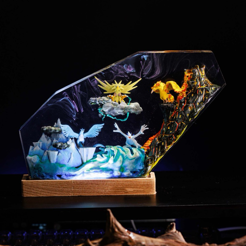 Tổng hợp Đèn gỗ resin epoxy Pokemon World.Lamp resin epoxy Pokemon ...