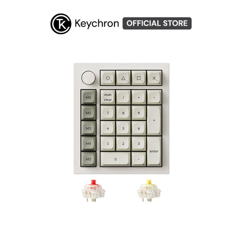 Bàn phím cơ không dây Numpad Keychron Q0 Max Shell White RGB Knob ...