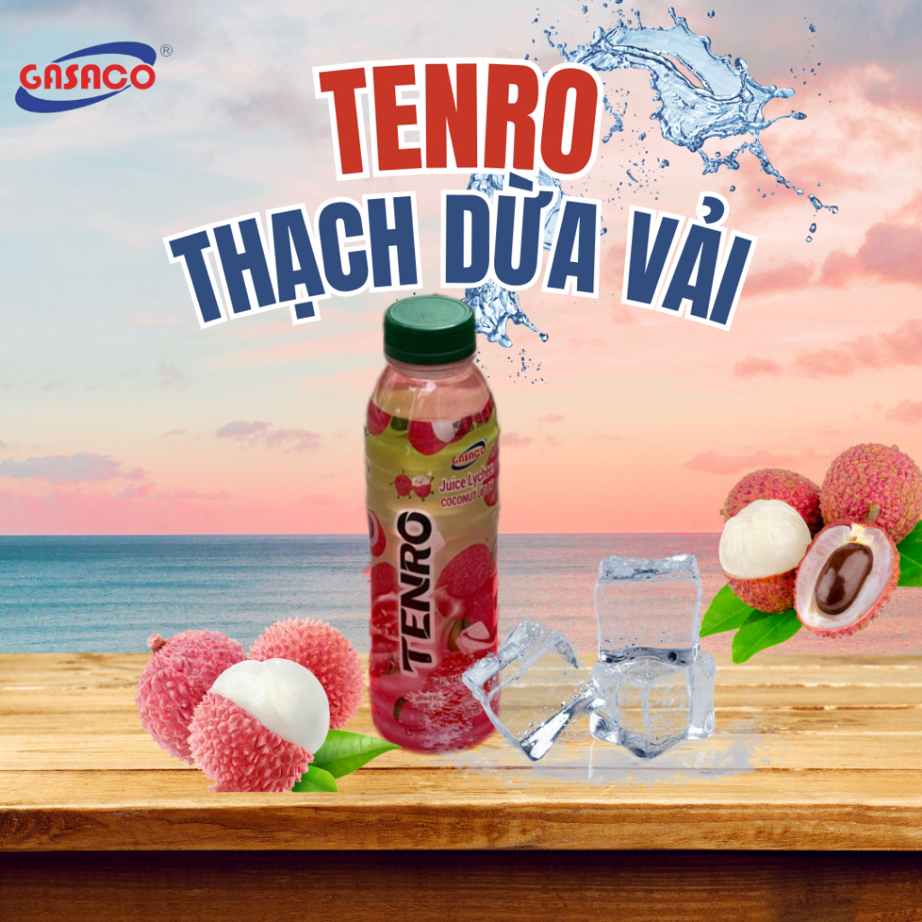 Nước Vải Thạch Dừa Tenro Gasaco 500ml Thùng 24 Chai Chuẩn Vị Trái Cây ...