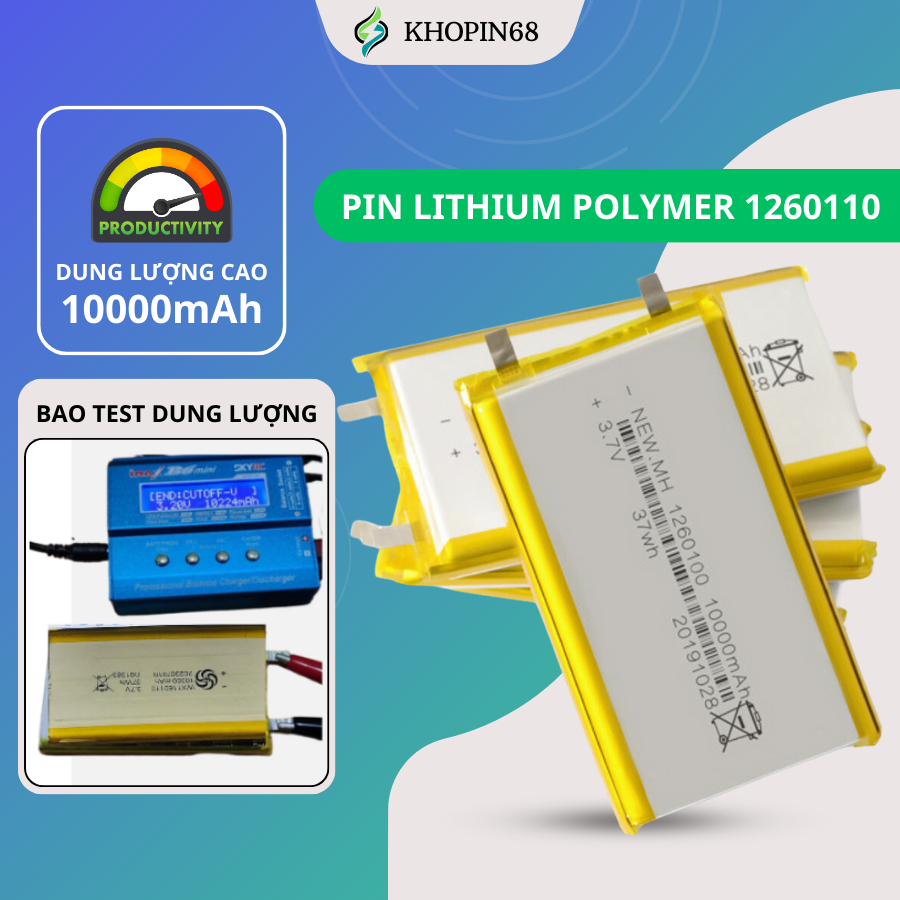 Pin Li-Po 3.7V 10000mAh 1260110 (Lithium Polymer) dung lượng cao tích ...